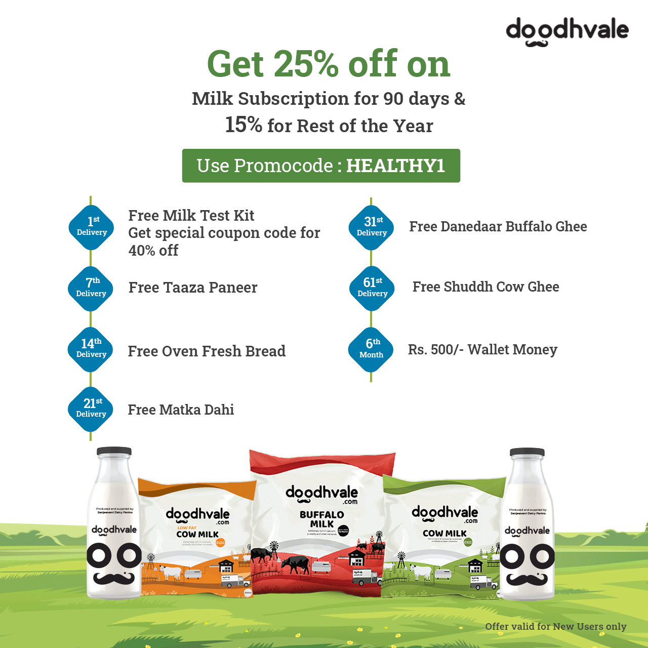 Get 25% off on Milk Subscription + Additional freebies (Promocode ...